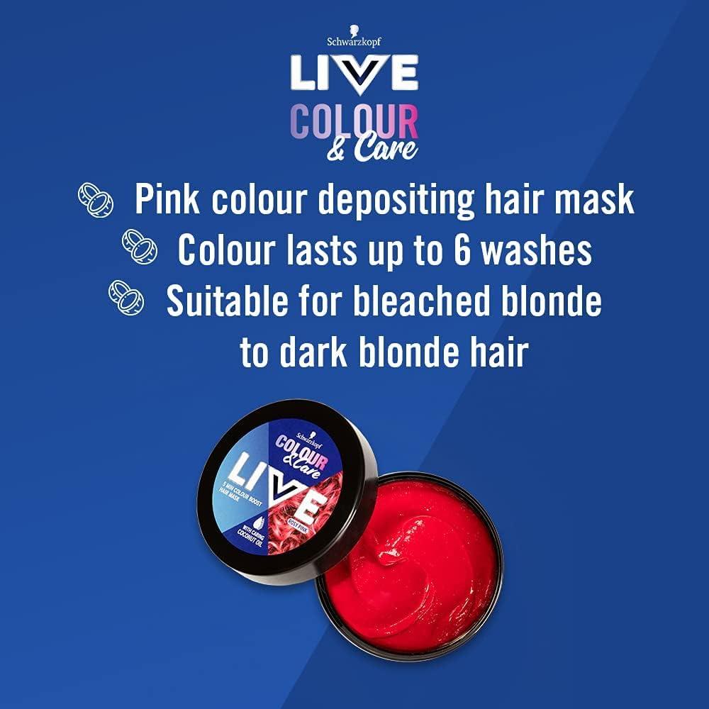Schwarzkopf LIVE Colour & Care Hair Mask - Rosy Pink 5 Minute Wash Out ...