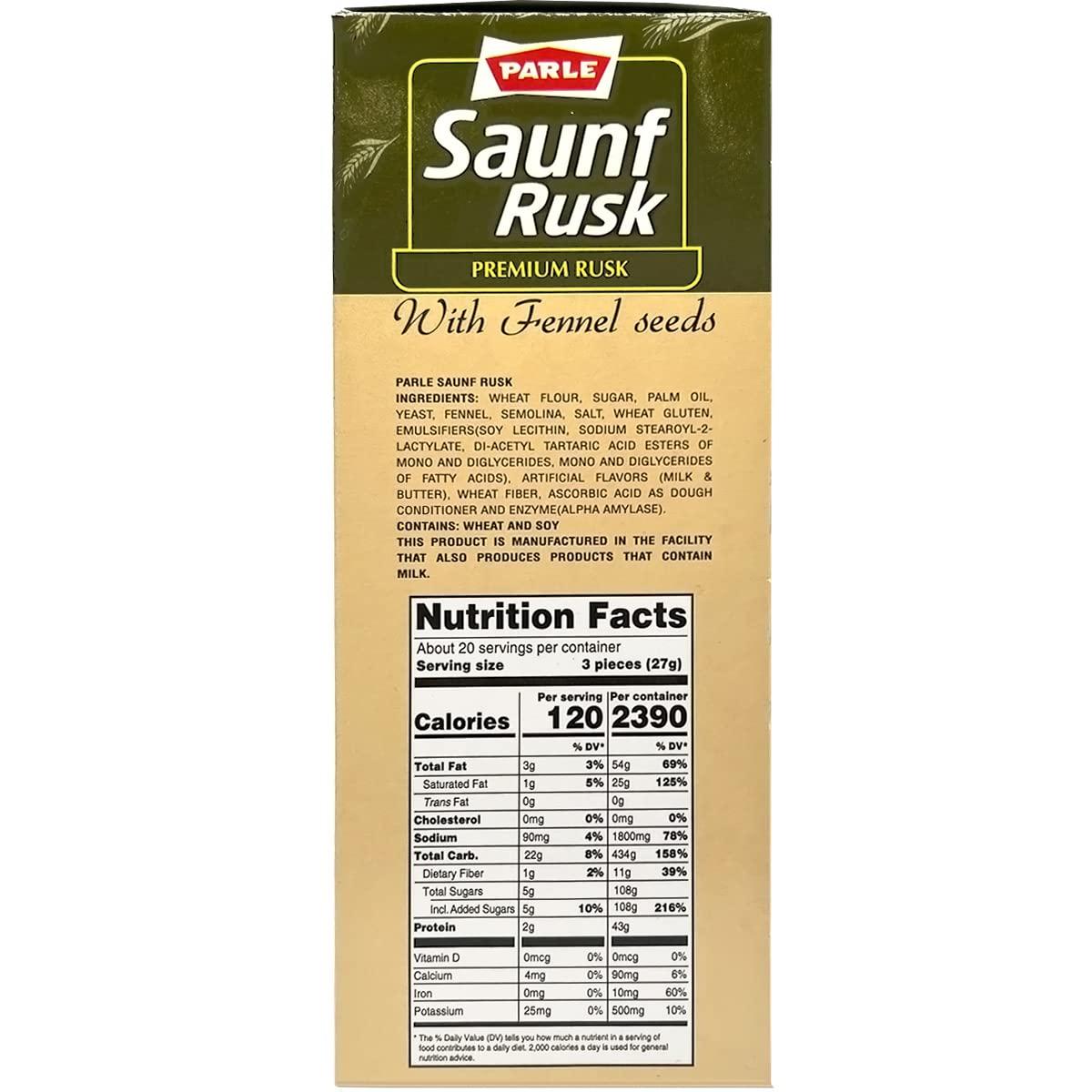 Parle - Saunf Rusk with Fennel Seeds 19.26 oz (546g) Bread Toast | Buy ...