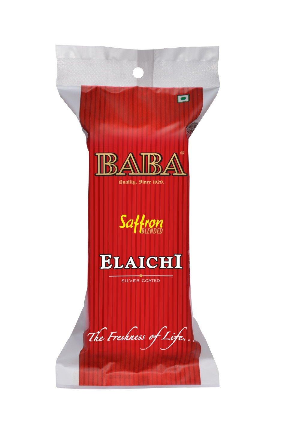 Baba Saffron Blended Elaichi Silver Coated Cardamom Seeds - 102 Sachets ...