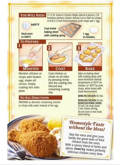 Kraft Oven Fry Extra Crispy Chicken Coating Mix 4.2 oz | Easy ...