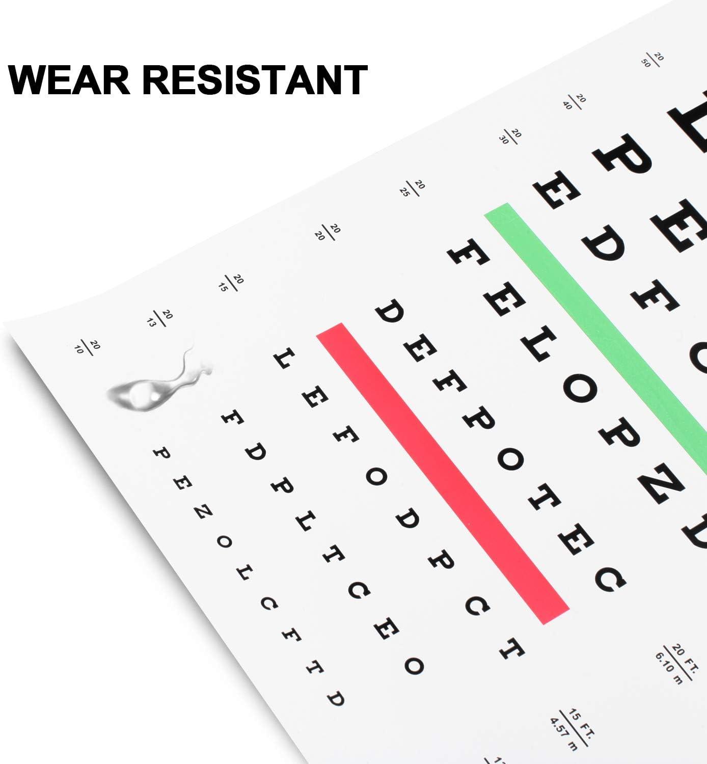 PECULA Eye Chart - Snellen Eye Chart for Eye Exams - 20ft Distance - 11x22 in - High Quality ...