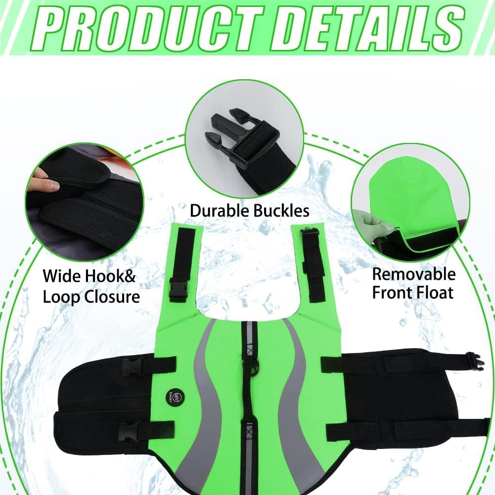 Emust Dog Flotation Vest - Reflective Life Jacket for Small Dogs ...