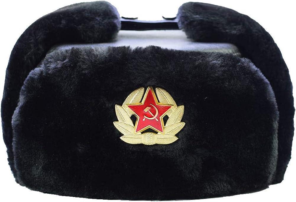 Yosang Russian Soviet Army Sheepskin Cossack Ushanka Hat | Medium
