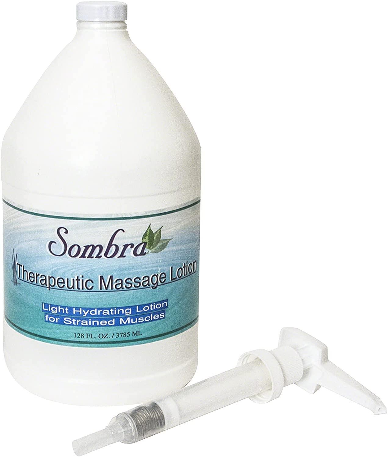 Sombra Natural Massage Therapy Lotion - Gallon Pump for Controlled ...