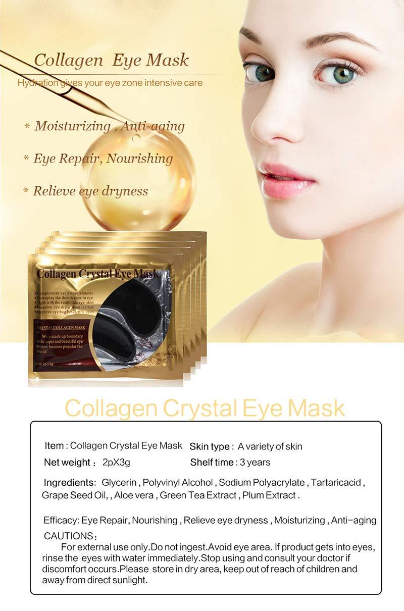 Collagen Under Eye Patches - 30 Pairs | Black Crystal Gel Eye Masks for ...