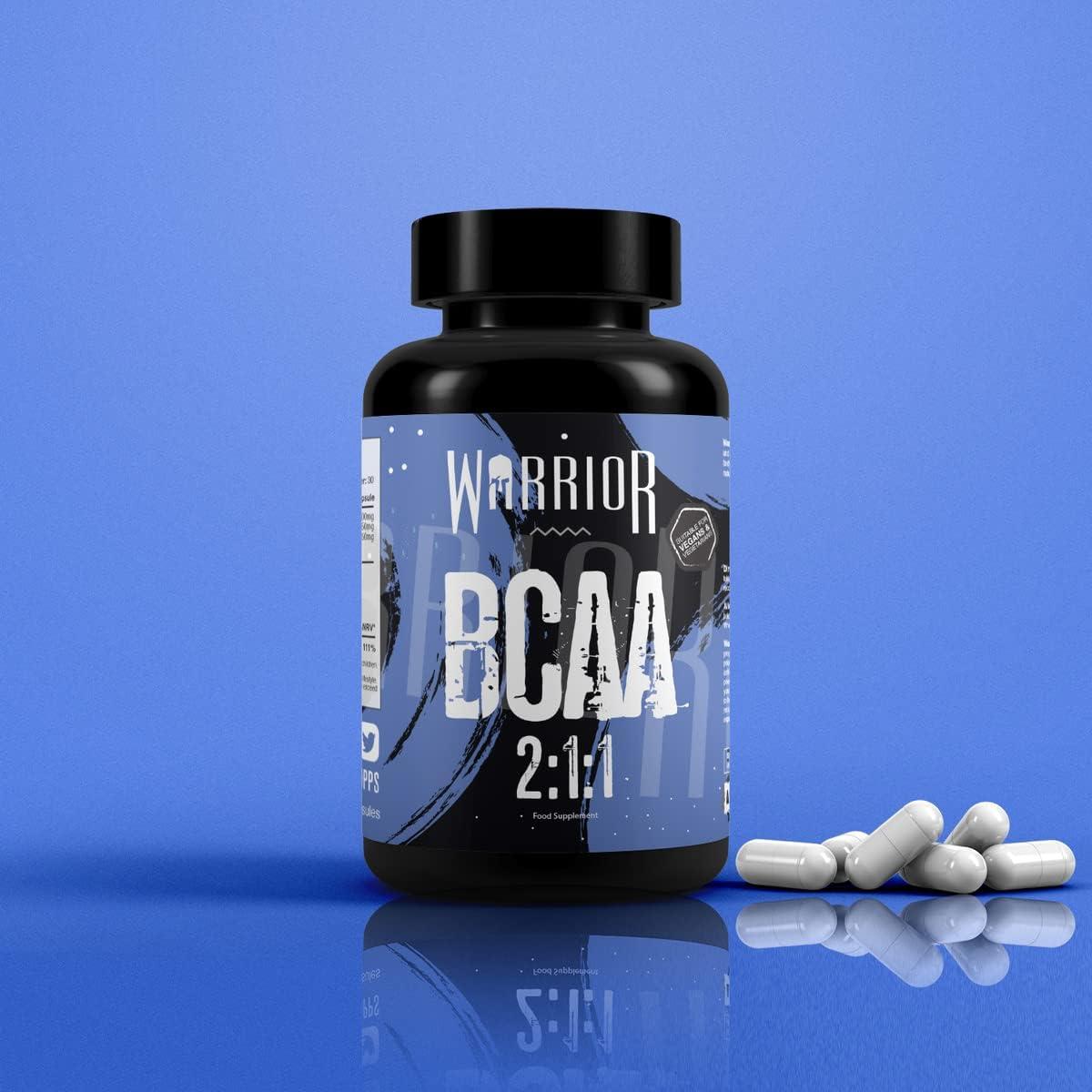 Warrior BCAA Capsules 1000mg - 60 Caps - Pharmaceutical Grade 2:1:1 ...