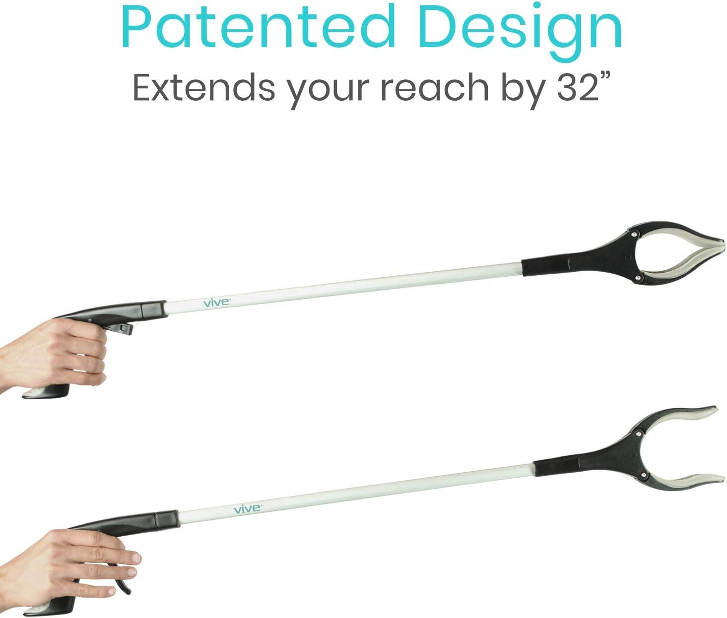 Vive Reacher Grabber - 32 Extra Long Mobility Aid - Heavy Duty Grip Arm ...