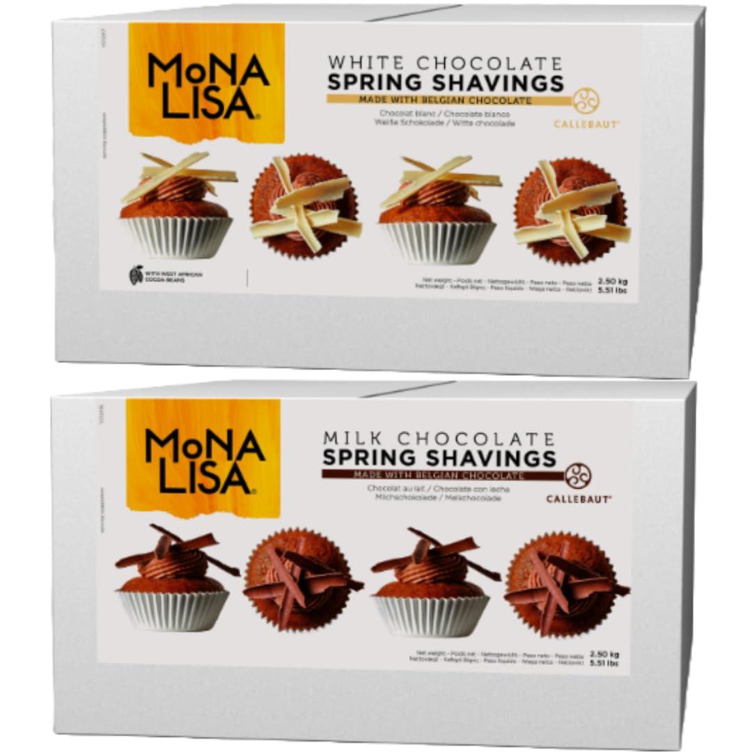 Callebaut Mona Lisa Chocolate Shavings (Bundle Milk and White 2 x 2.5kg ...