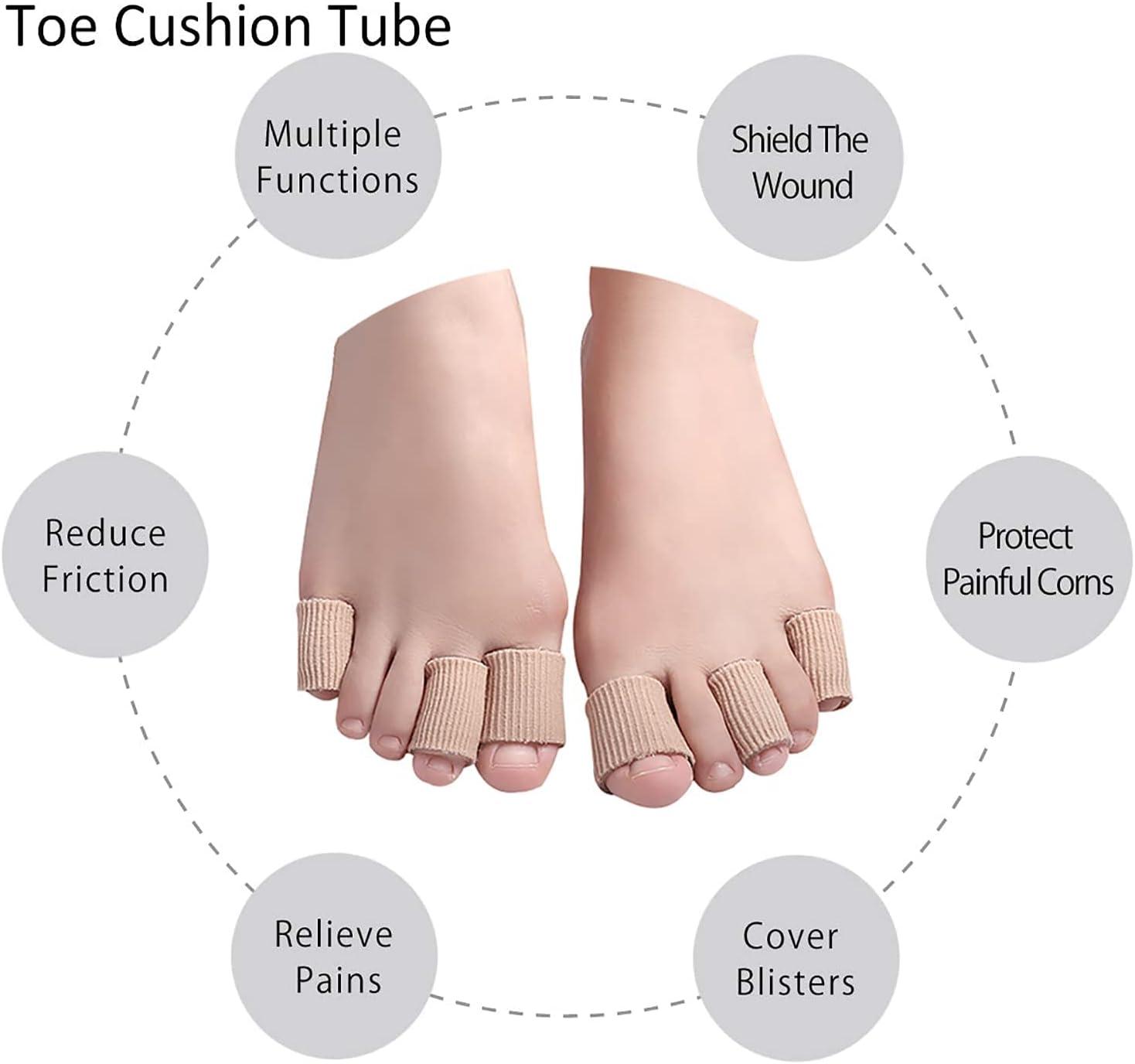 30 Pieces Toe Cushion Tubes Toe Sleeves Soft Gel Corn Pad Protectors ...