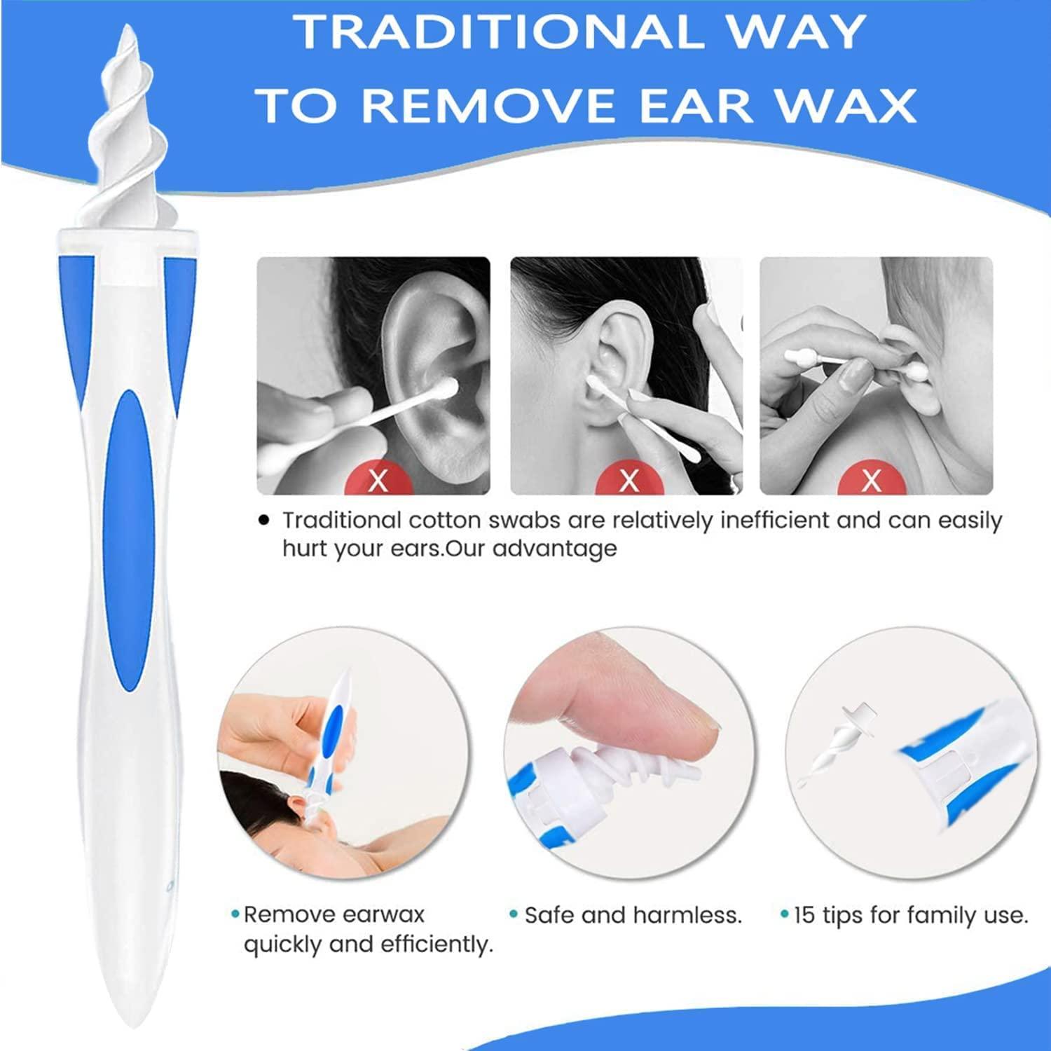Q-Grips Earwax Remover - Soft Silicone Tool with 16 Replacement Heads ...
