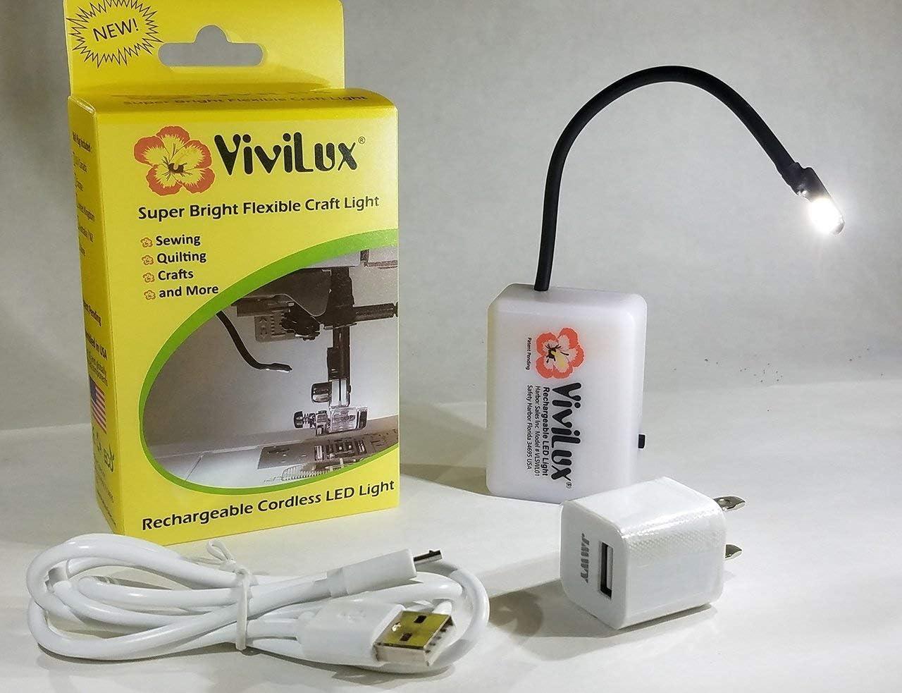 ViviLux Bright Flexible LED Craft & Sewing Light USB Rechargeable ...