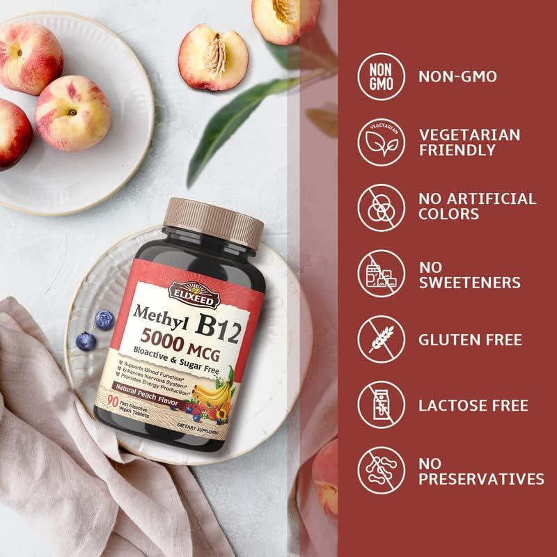 Elixeed Vitamin B12 5000mcg Methylcobalamin 90 Fast Dissolve Tablets ...