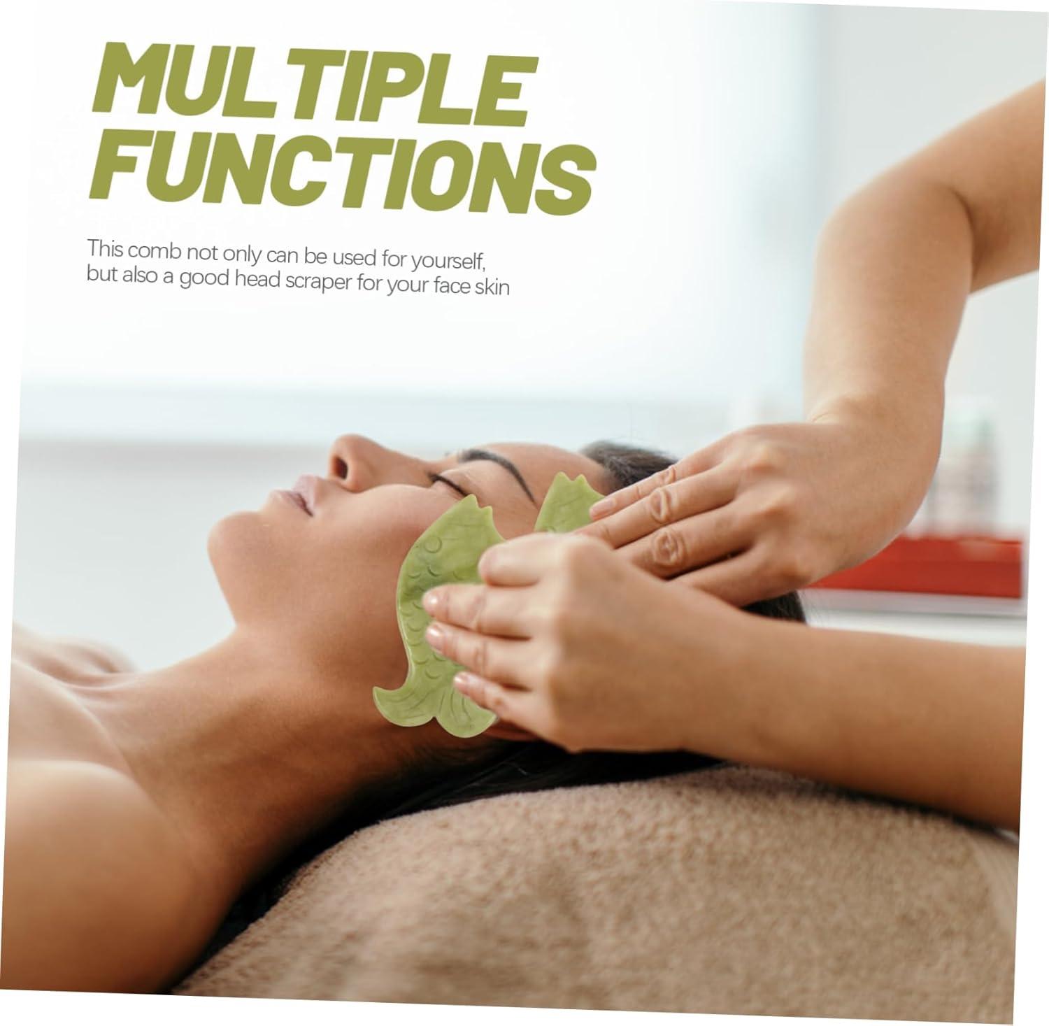 Fomiyes 2-Set Gua Sha Combs | Jade Massage Tool for Facial & Scalp Care ...