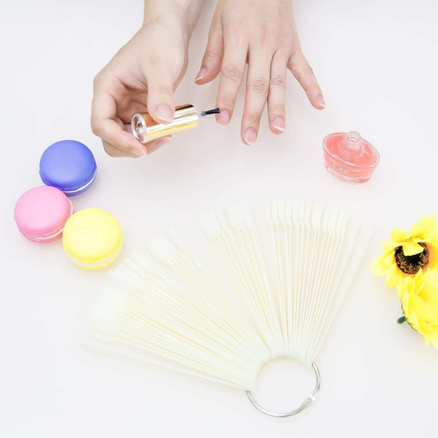 200 Tips Natural Nail Swatches Sticks Nail Art Supplies for Nail Art ...