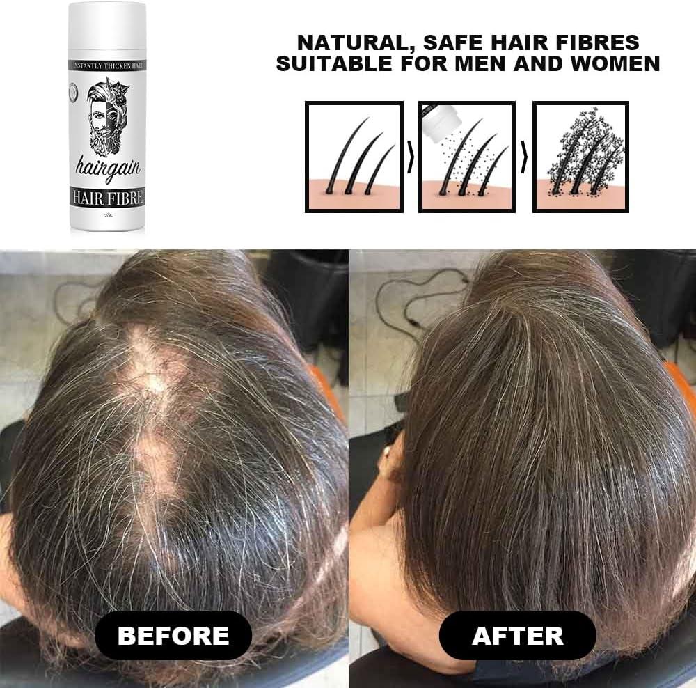 HairGain Hair Fibre - 28g Bottle - Natural Hair Building Fibre ...