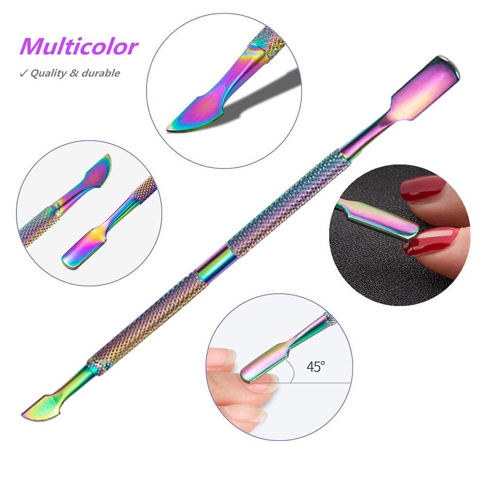 FULINJOY 2PCS Stainless Steel Cuticle Pusher and Cutter - Dual Head ...