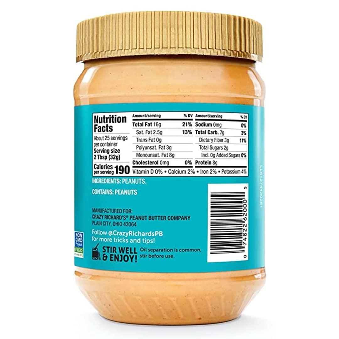Crazy Richard's 100% All-Natural Creamy Peanut Butter Bulk Jar - Non ...