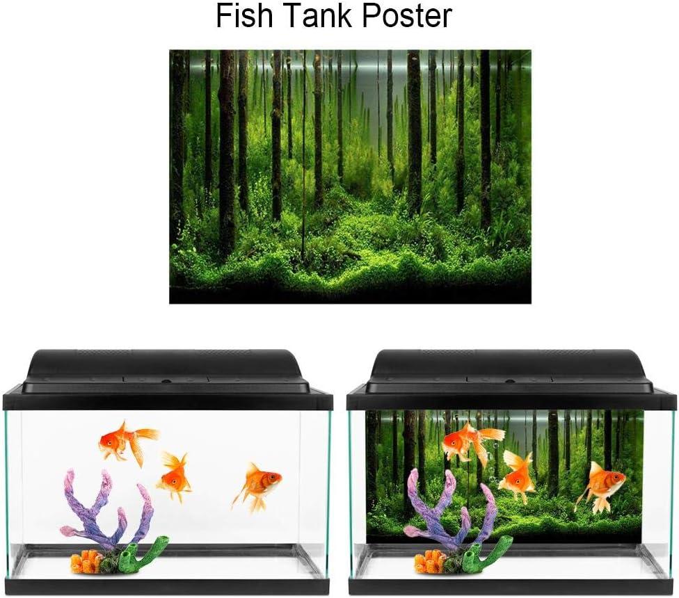 Aquarium Background Decoration PVC Adhesive Underwater Forest Tank ...