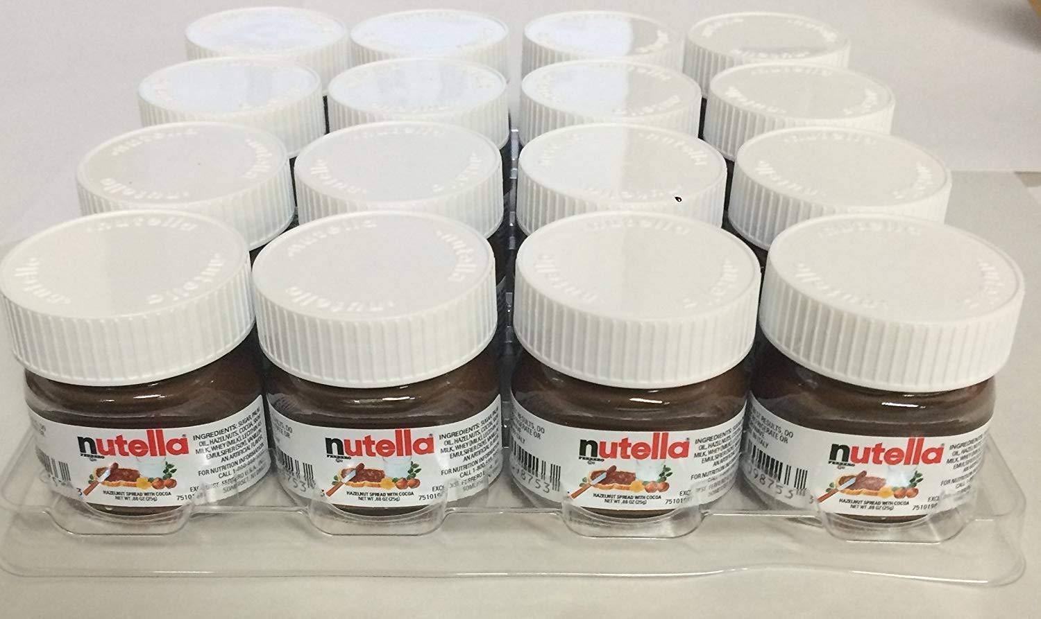 Nutella Mini Glass Bottles - 16 Pack (0.88 Oz) Single Serve Treats ...