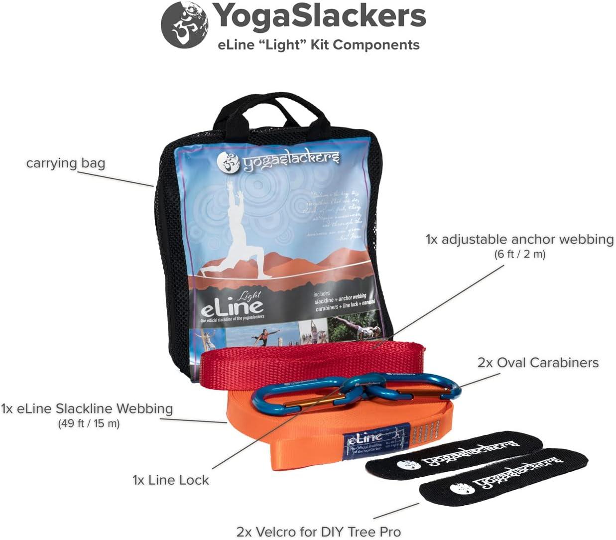 YogaSlackers eLine 50ft Slackline for Yoga and Balance Training with ...