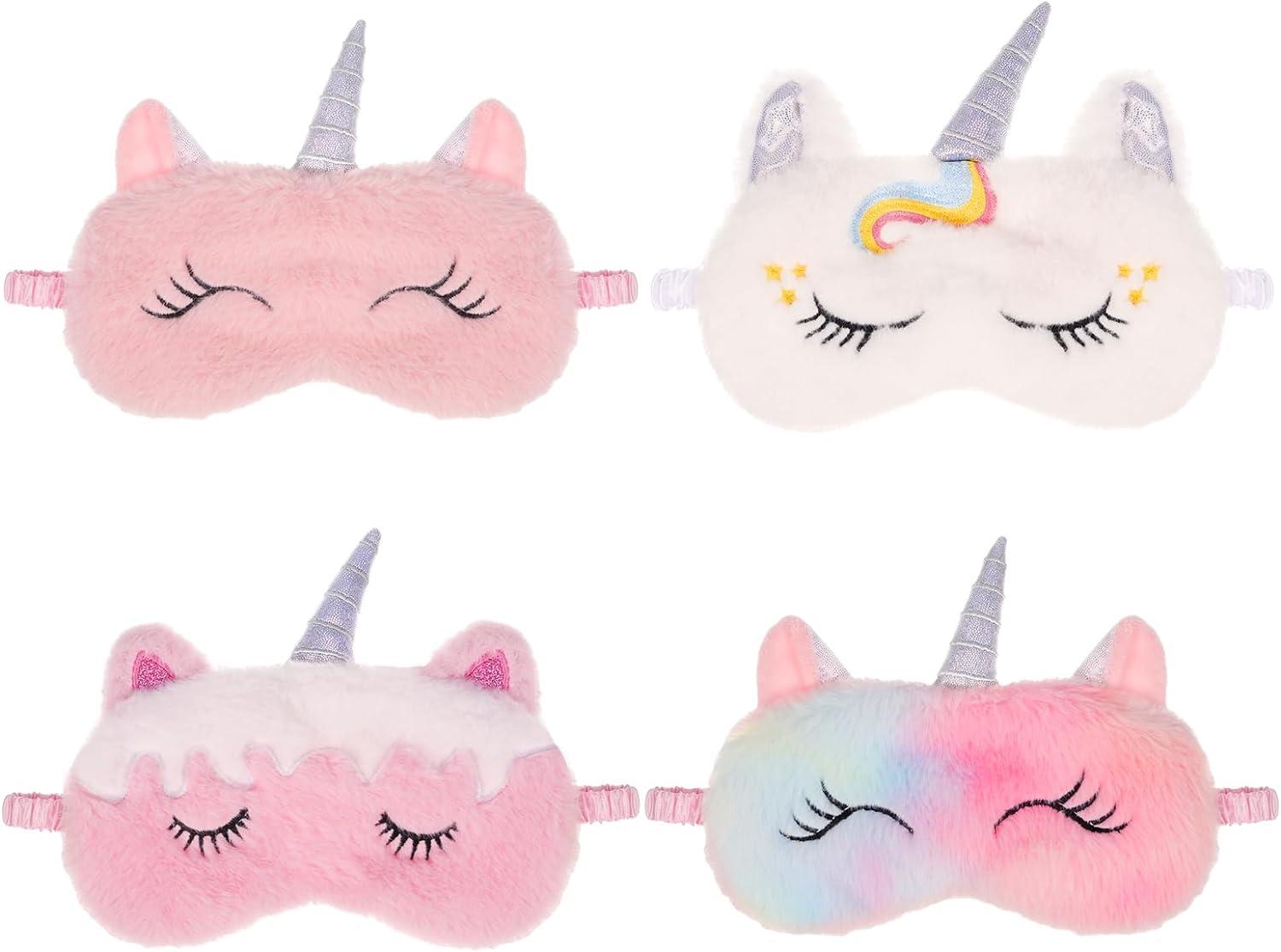 Heyu-Lotus Cute Unicorn Animal Plush Kids Eye Masks for Sleeping - 4 ...