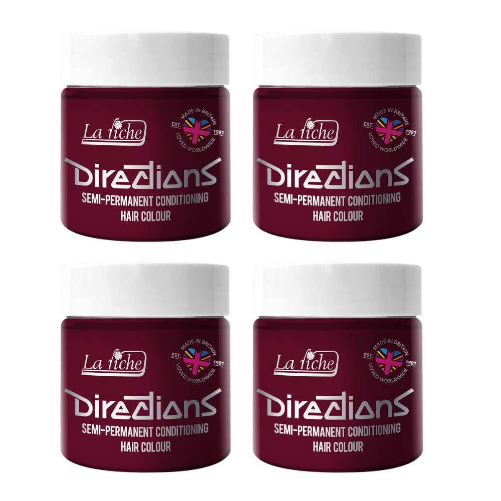 4x La Riche Directions Semi-Permanent Hair Color 100ml Tub - Rubine ...