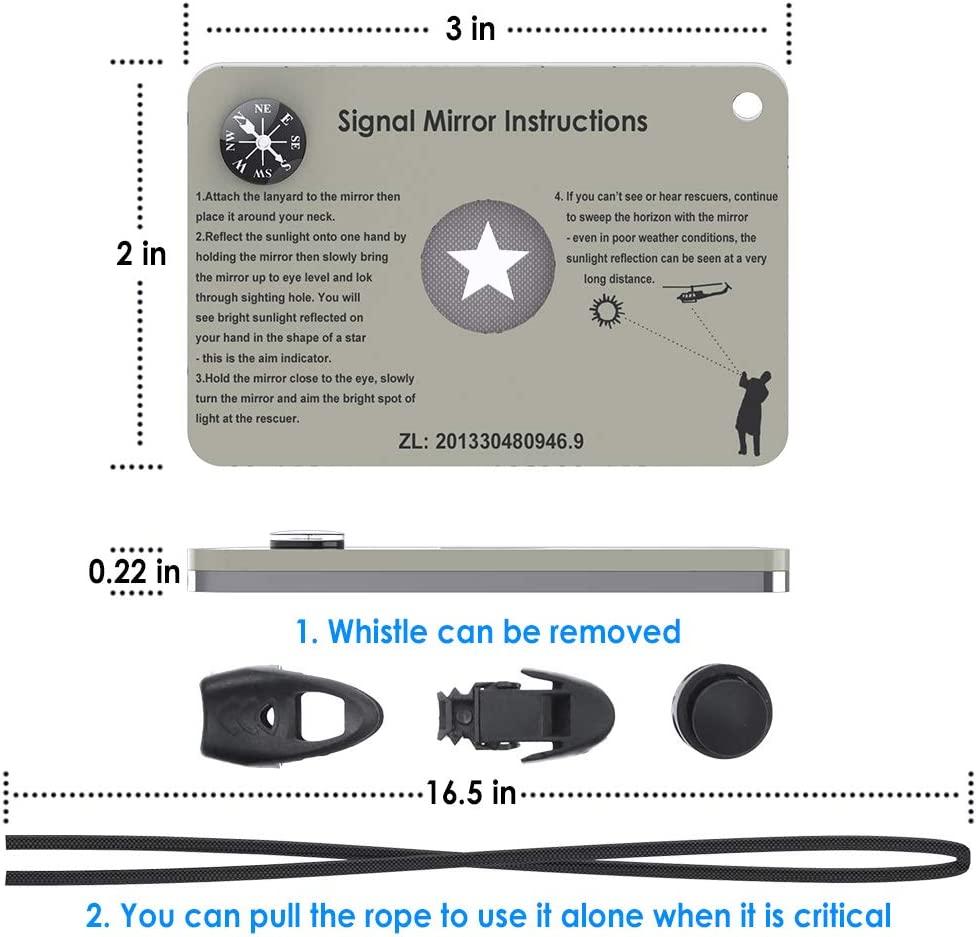 Military Grade 2 X 3 inch Signal Mirror - Survival & Outdoor Emergency ...