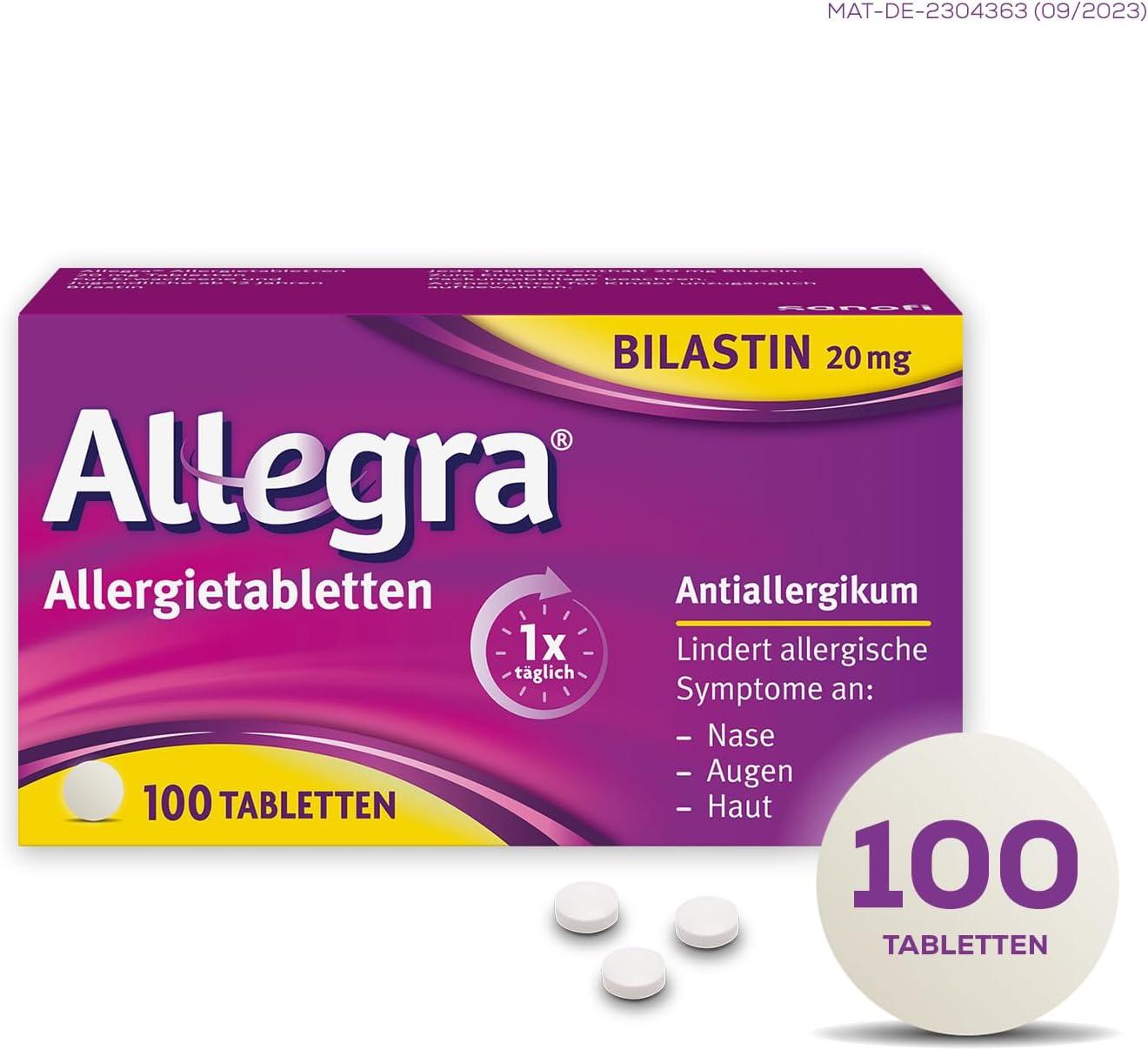 Allegra Allergy Tablets 100 pc - Fast-Acting Antihistamine with ...