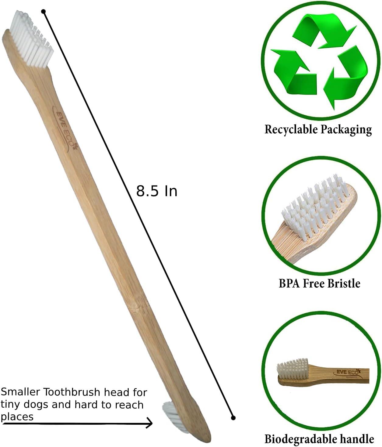 EveEco 4-Pack Bamboo Dog & Pet Toothbrushes- Large & Small Brush Heads ... EveEco 4-Pack Bamboo Dog & Pet Toothbrushes- Large & Small Brush Heads ...