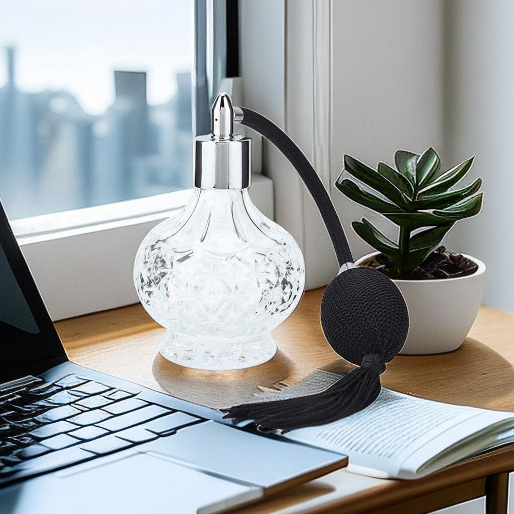 Retro Refillable Perfume Bottle 80ml - Unique Carved Atomizer with ...