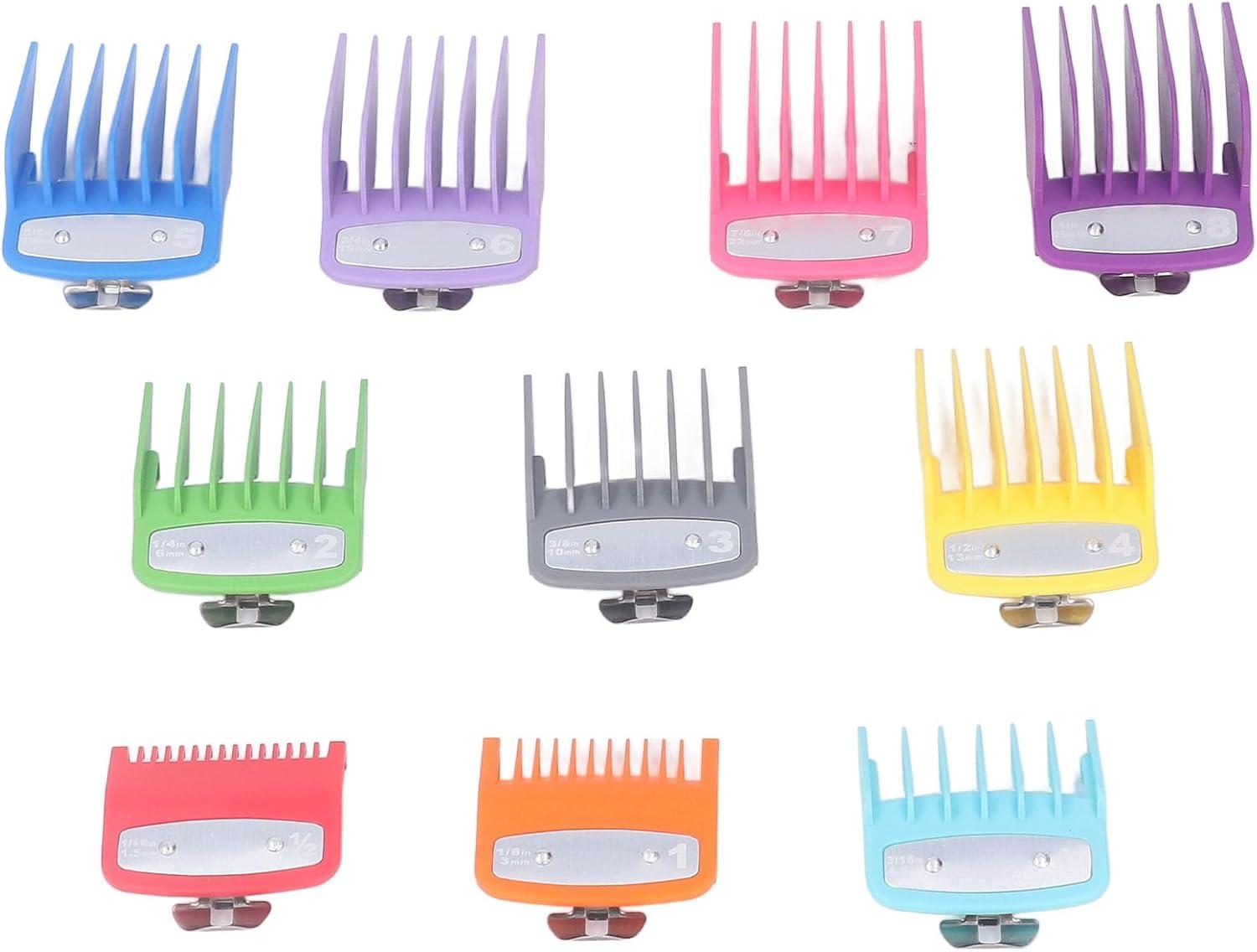10 Sizes Hair Clipper Combs Guides Professional Colorful Number Coded ...