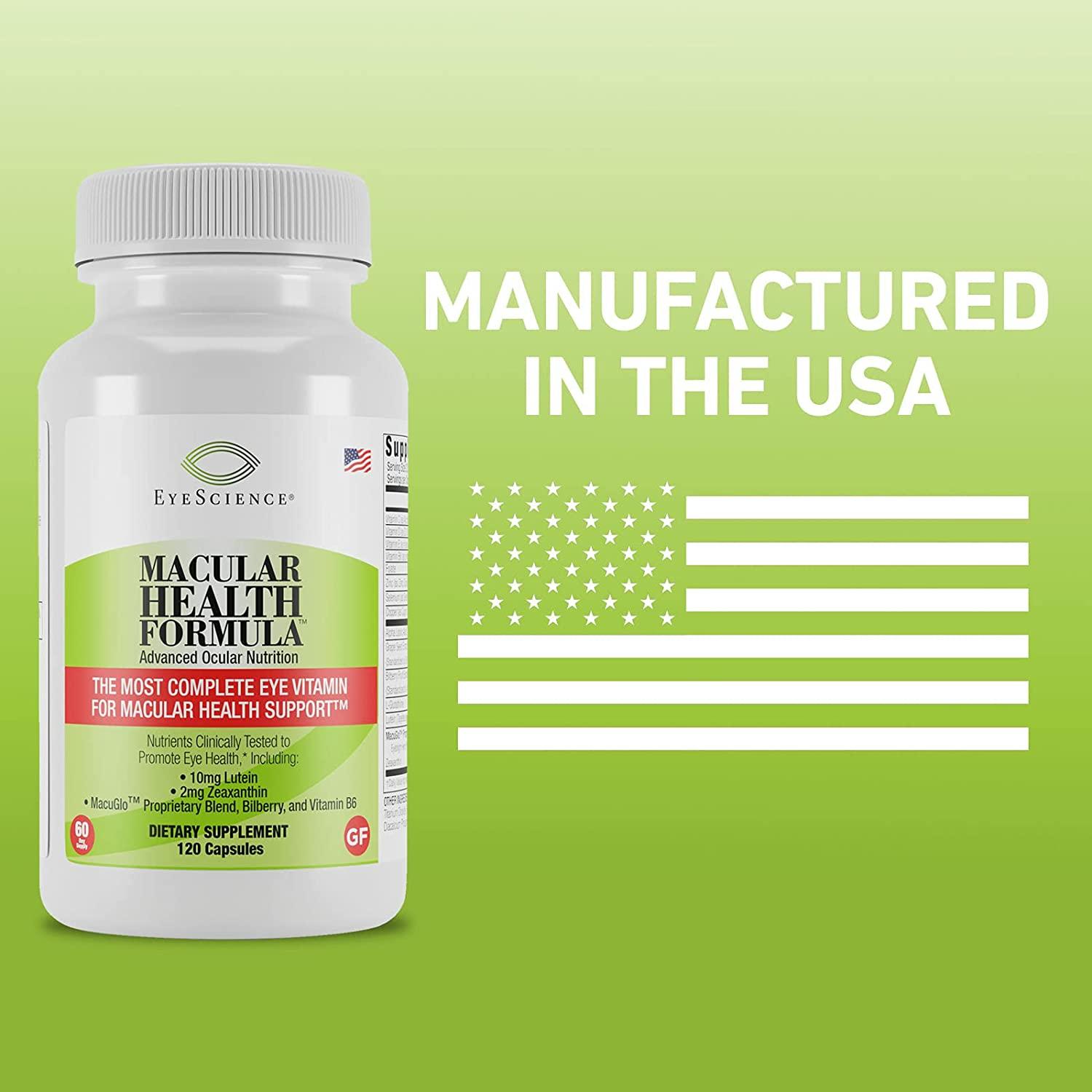 EyeScience Macular Health Beyond AREDS2 Formula with Lutein, Zeaxanthin ...