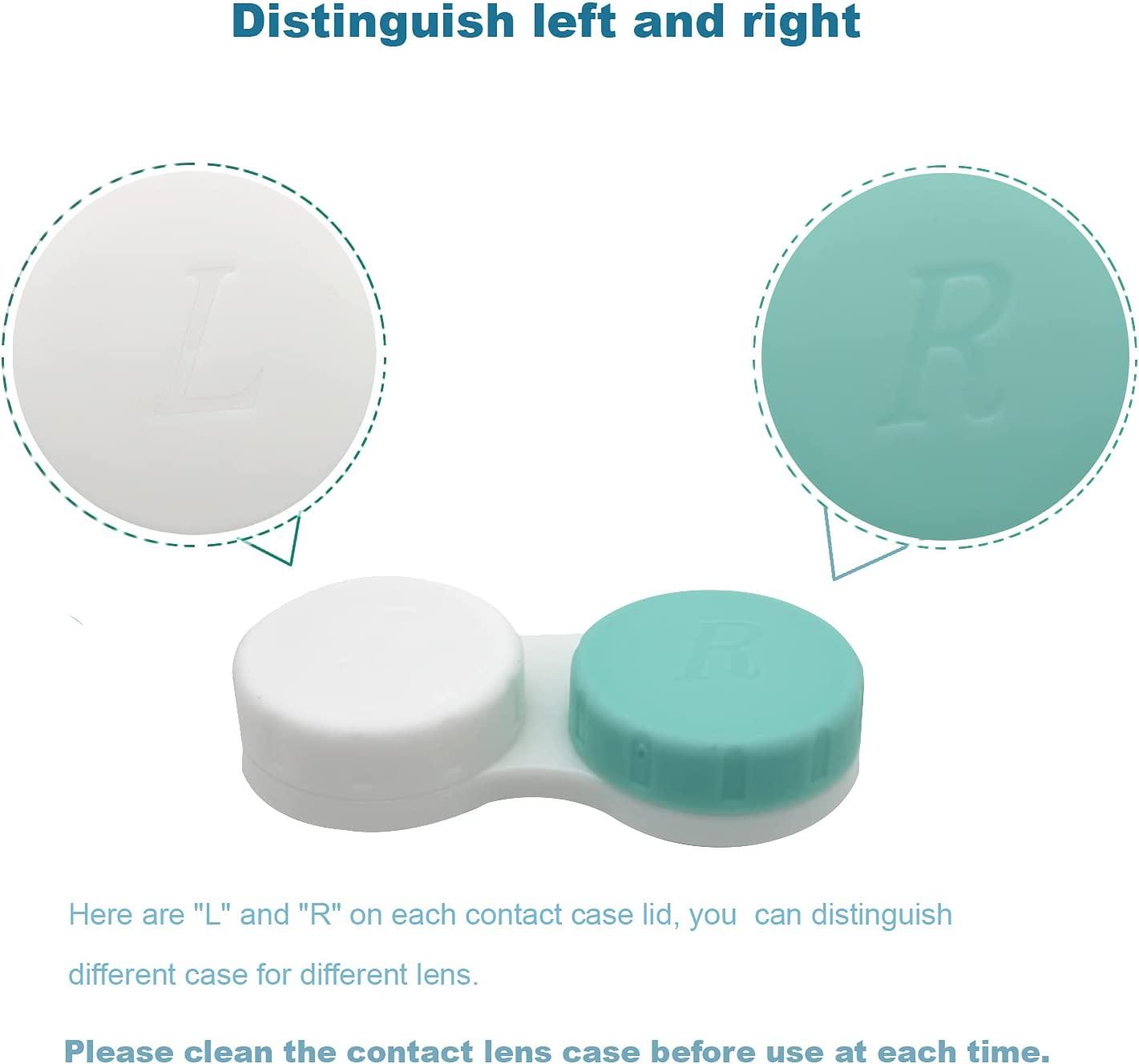 12 PCS Colorful Contact Lens Case | Portable Left/Right Eyes Box Holder ...