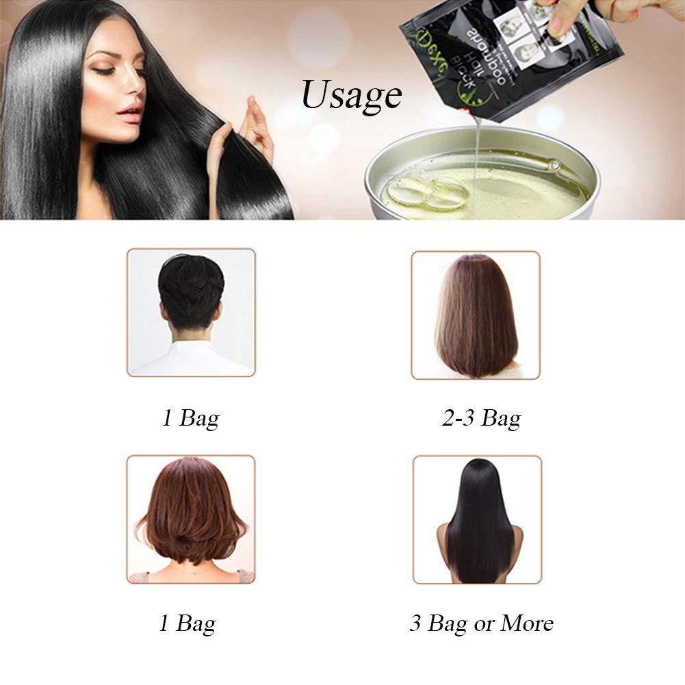 10-Bag/Box Black Semi-Permanent Hair Color Shampoo - Instant Hair Dye ...