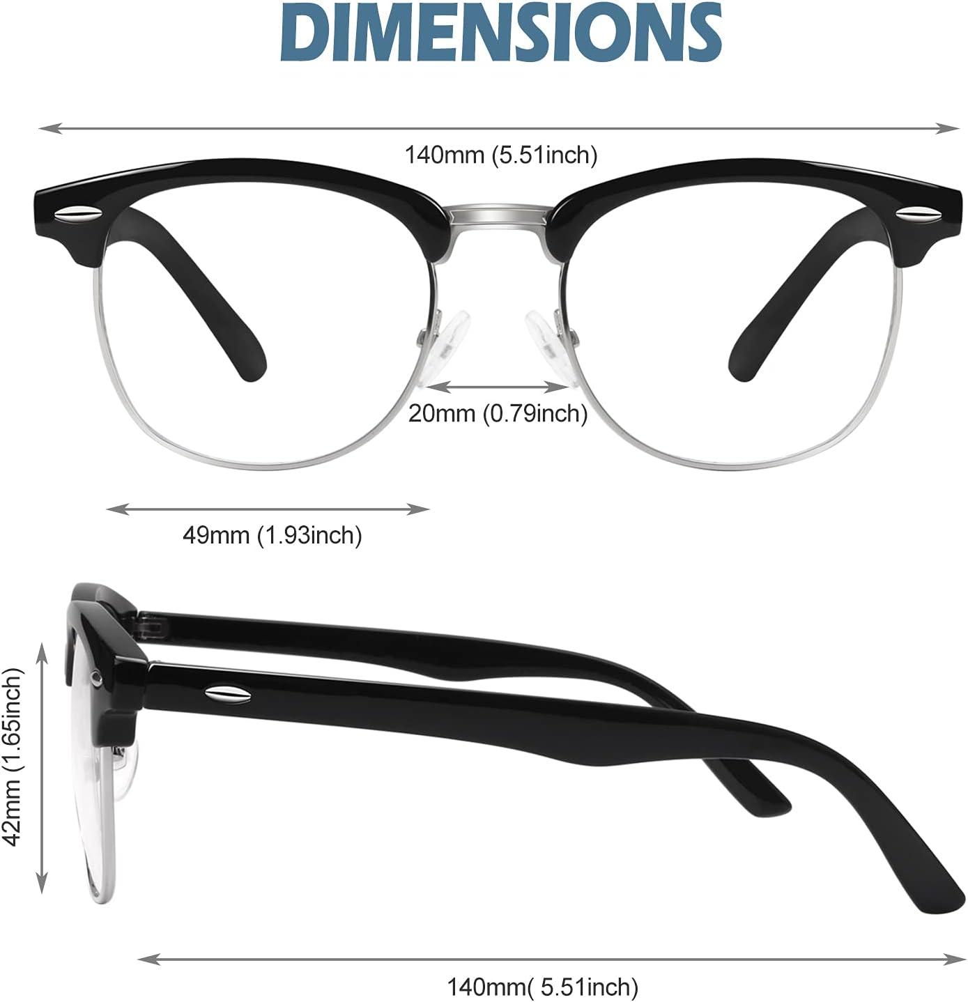 Shop CGID 50s Retro Nerd Glasses - Stylish Half Frame Horn Glasses ...