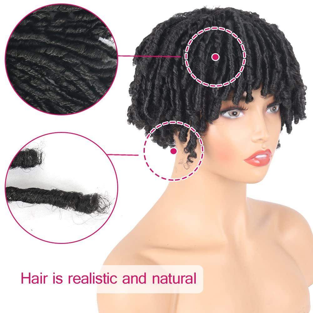 SCENTW Dreadlock Hair Topper Wig - Short Synthetic Afro Hair Half Wig ...