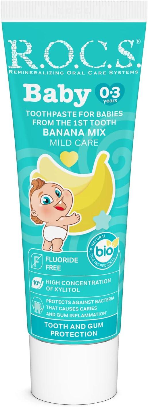 R.O.C.S. Baby Banana Mix - Natural Fluoride-Free Toothpaste for Babies ...