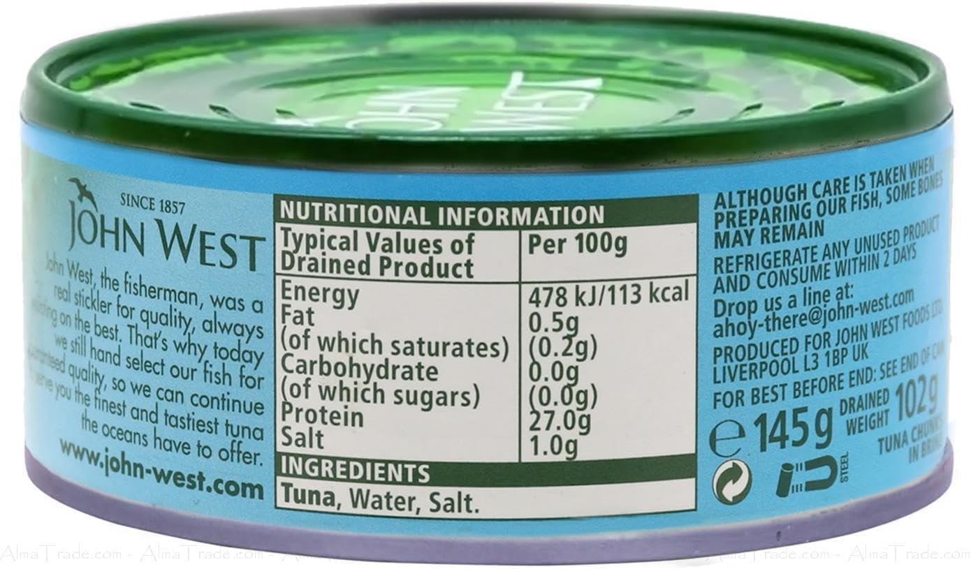 John West Tuna Chunks in Brine Tins - Naturally High in Protein - Great ...