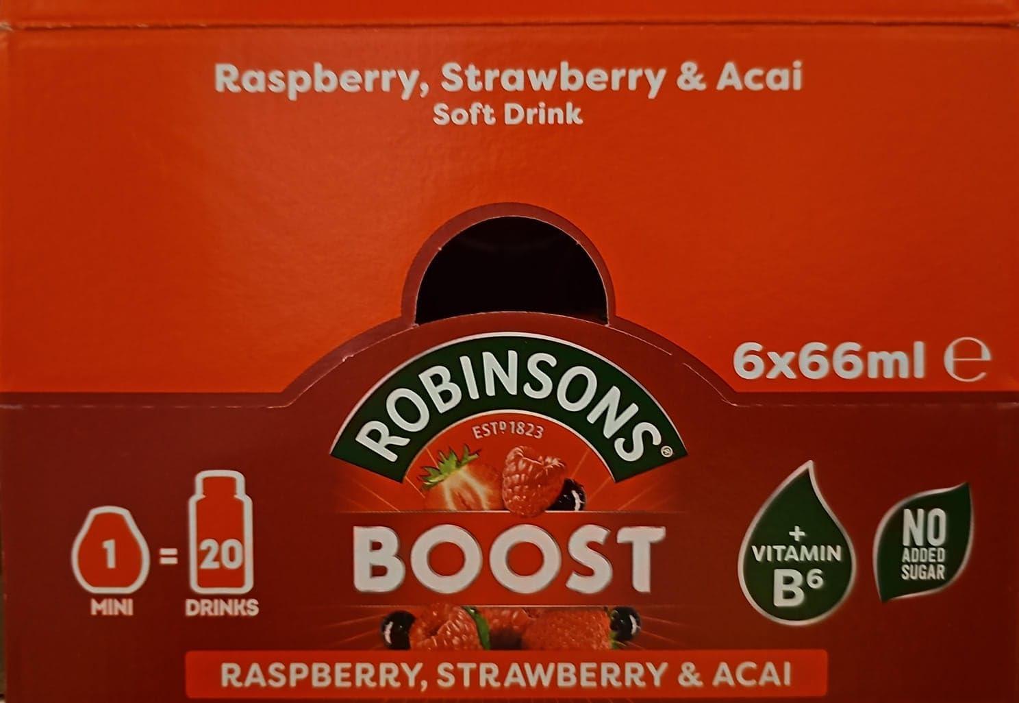Robinsons Mini Squash No Added Sugar Low Calorie 6x66ml Raspberry ...