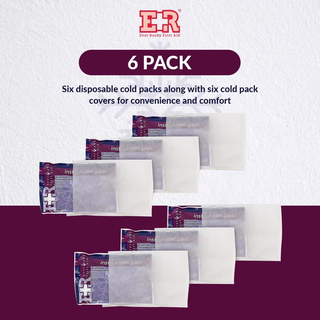 Ever Ready First Aid Disposable Cold Pack 6x9 - 6 Pack with Non-Woven ...