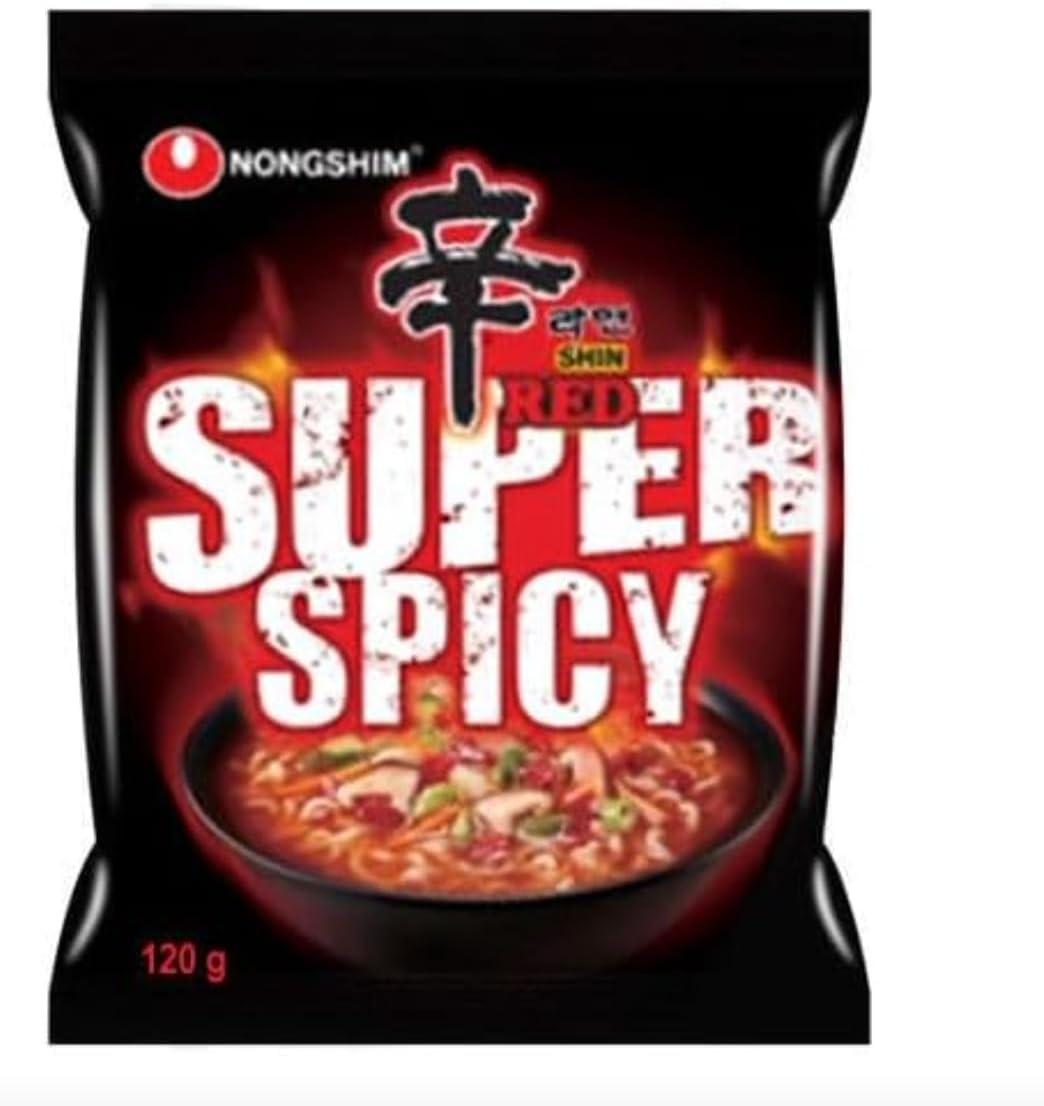Nong Shim Shin Red Ramyun Super Spicy Instant Noodle 120g (Pack of 10 ...