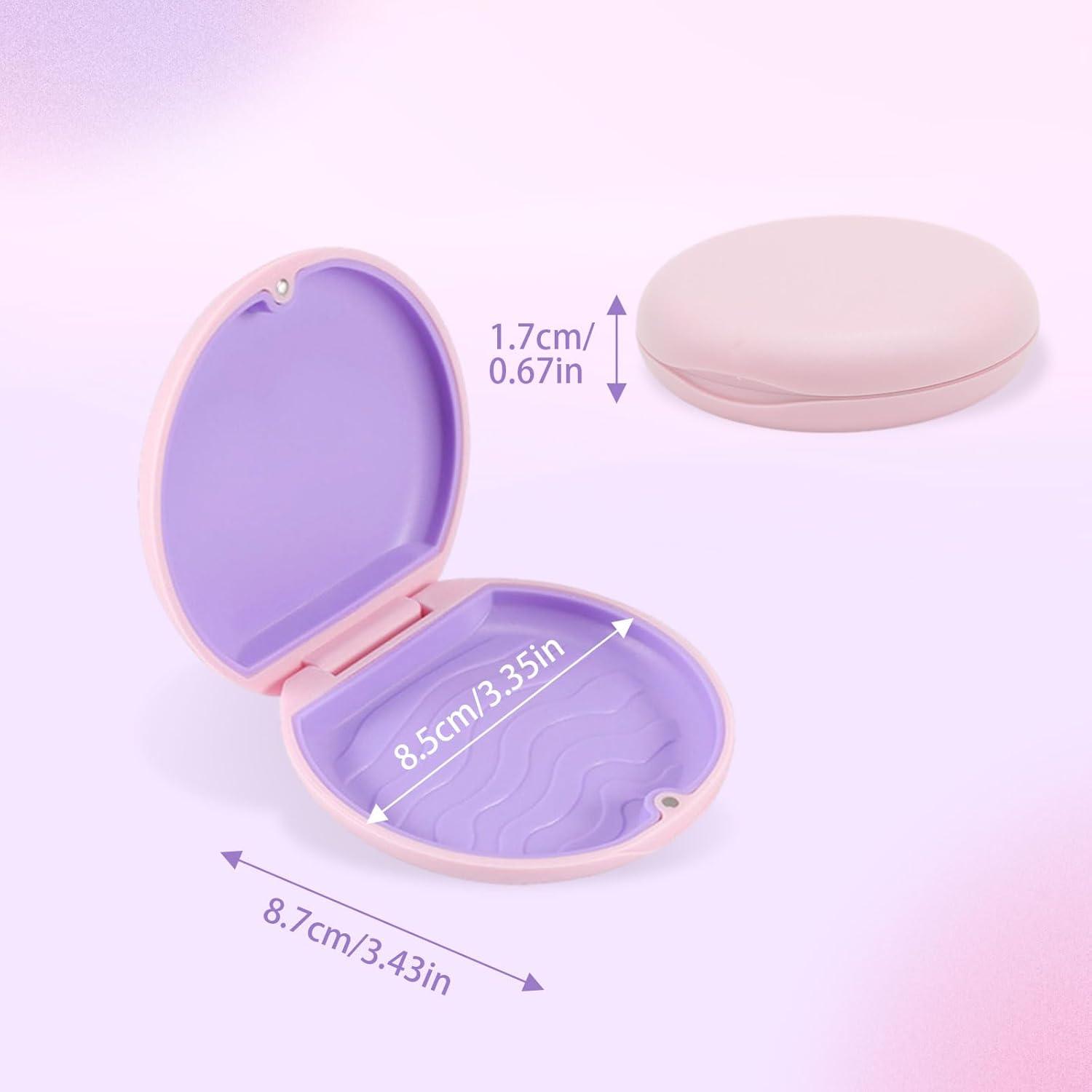 Buy Euppsiiu Pink Braces & Dental Retainer Case - 2-Piece Mouth Guard ...