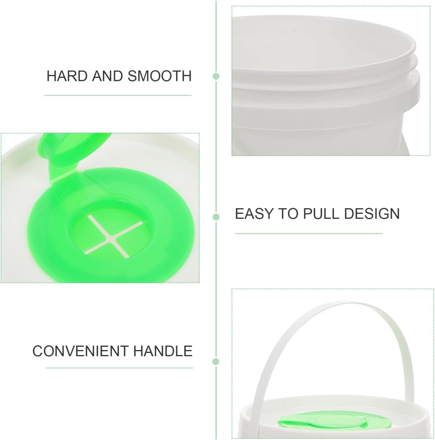 Veemoon 1-Liter White Plastic Bucket with Handle & Cover - All-Purpose ...