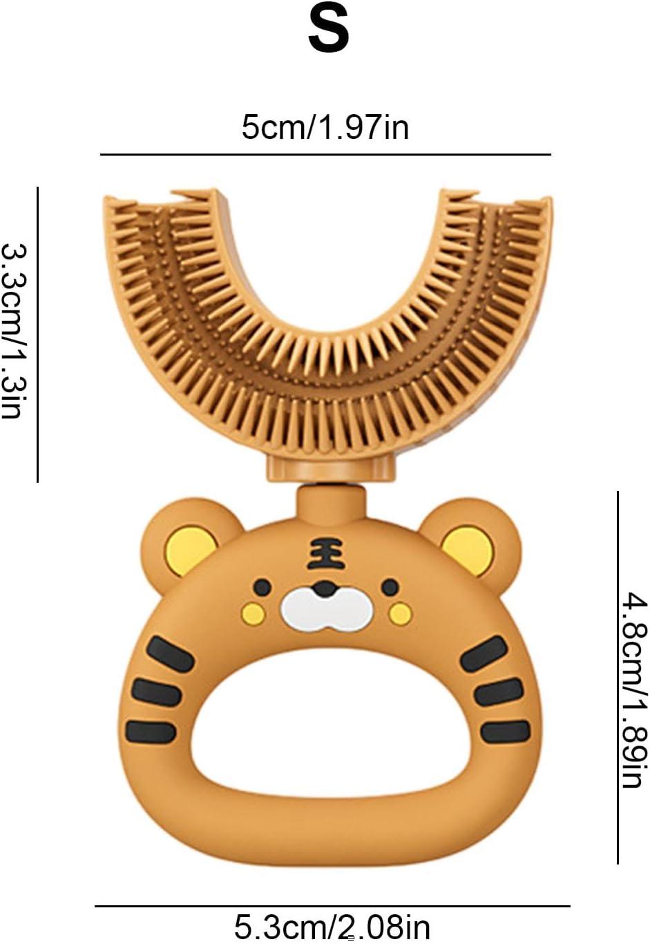Beedozo U-Shaped Toothbrush for Children | Soft Silicone Cartoon Tiger ...