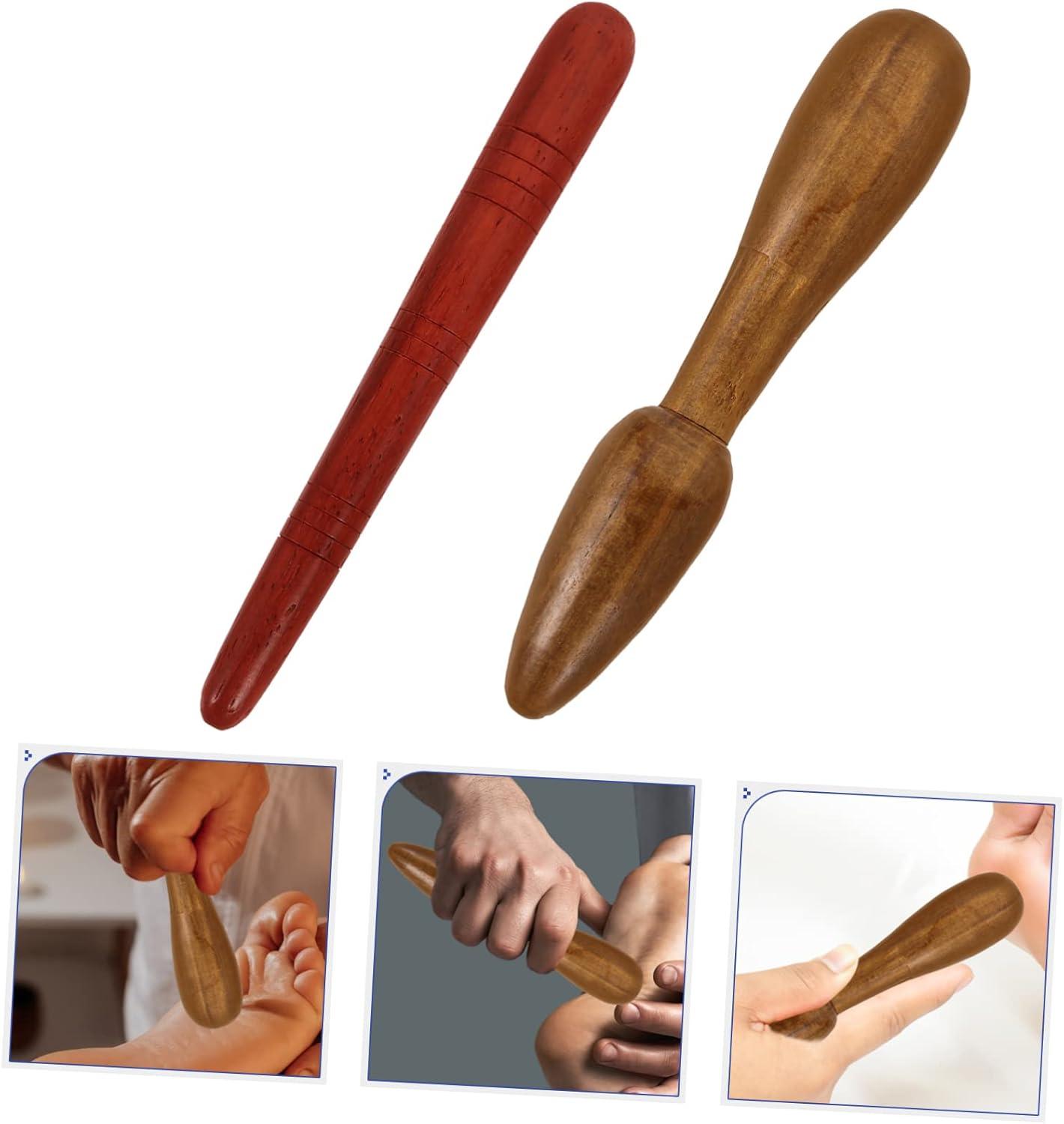 6-Piece Wooden Massage Stick Set - Muscle Scooter Hand Massager Reflex ...