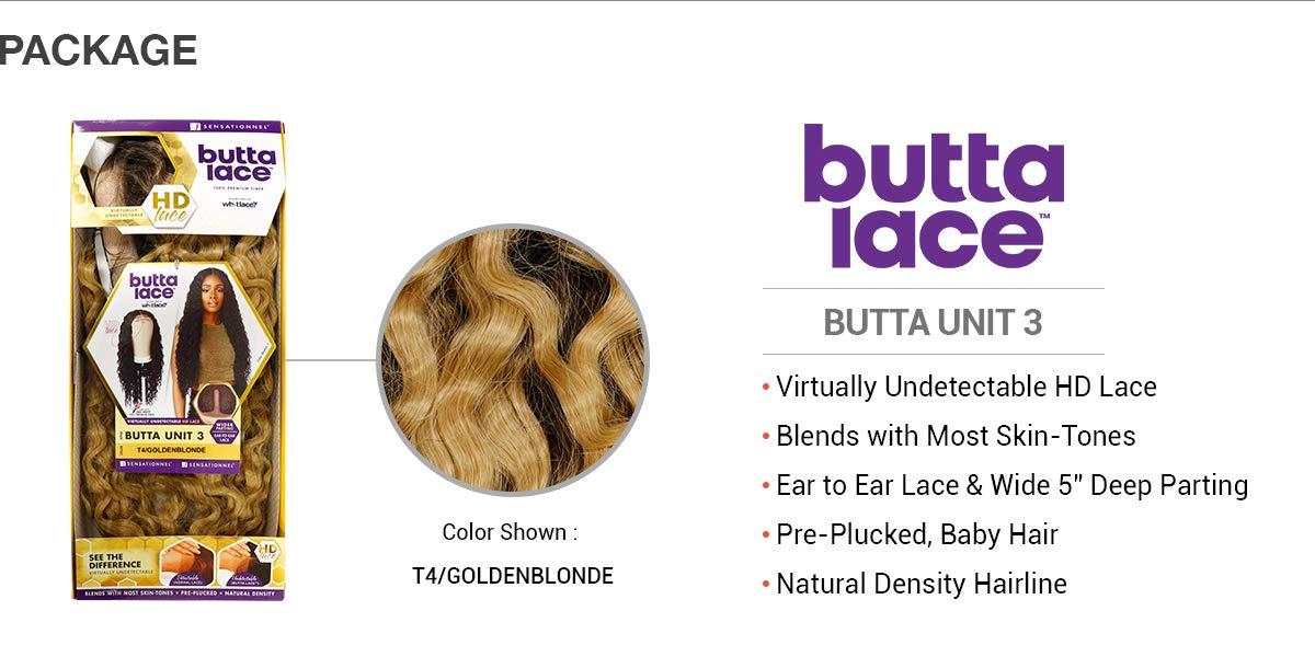 Sensationnel Butta Lace Wig Unit 3 (1B) - Premium Quality Hairpiece for ...