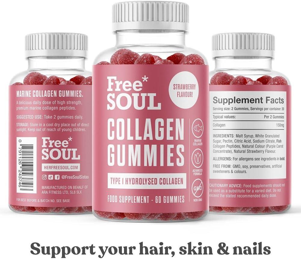 High Strength Marine Collagen Gummies | Type 1 Hydrolysed Peptides | Triple Strength Formula ...