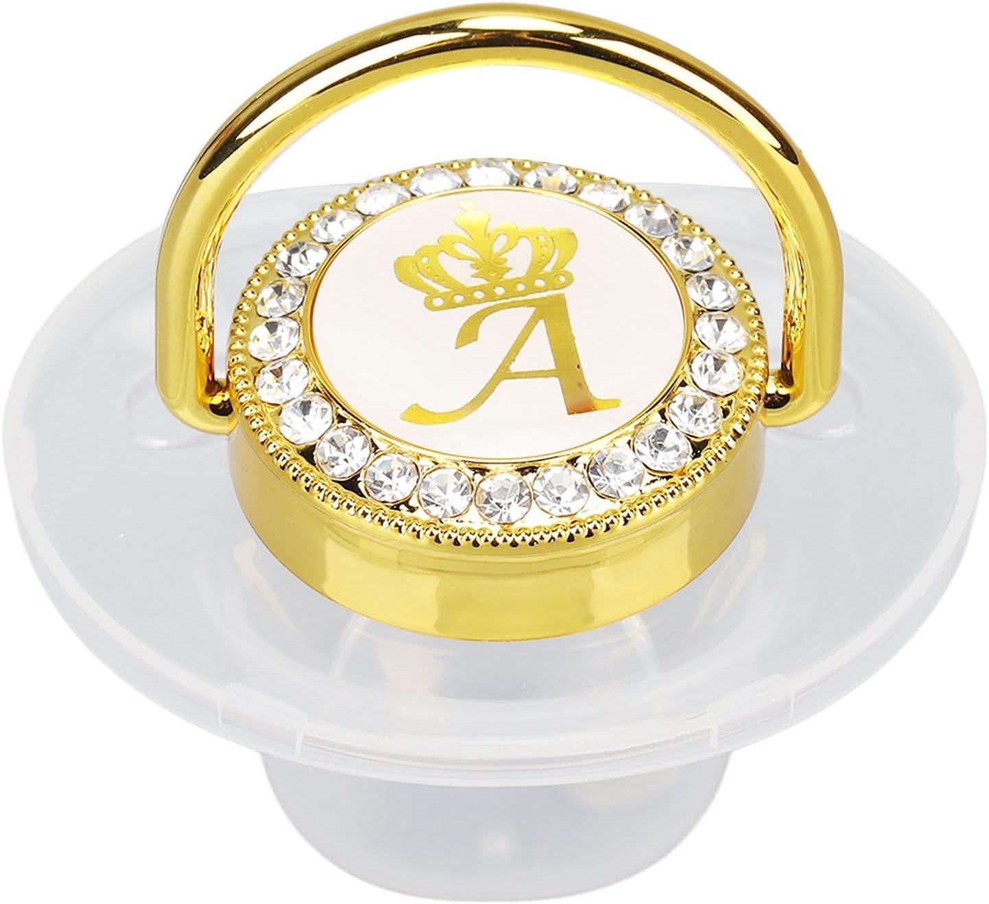 Pacifier Clips Baby Girl - Rhinestone 26 Letter Initial Bling Pacifier ...