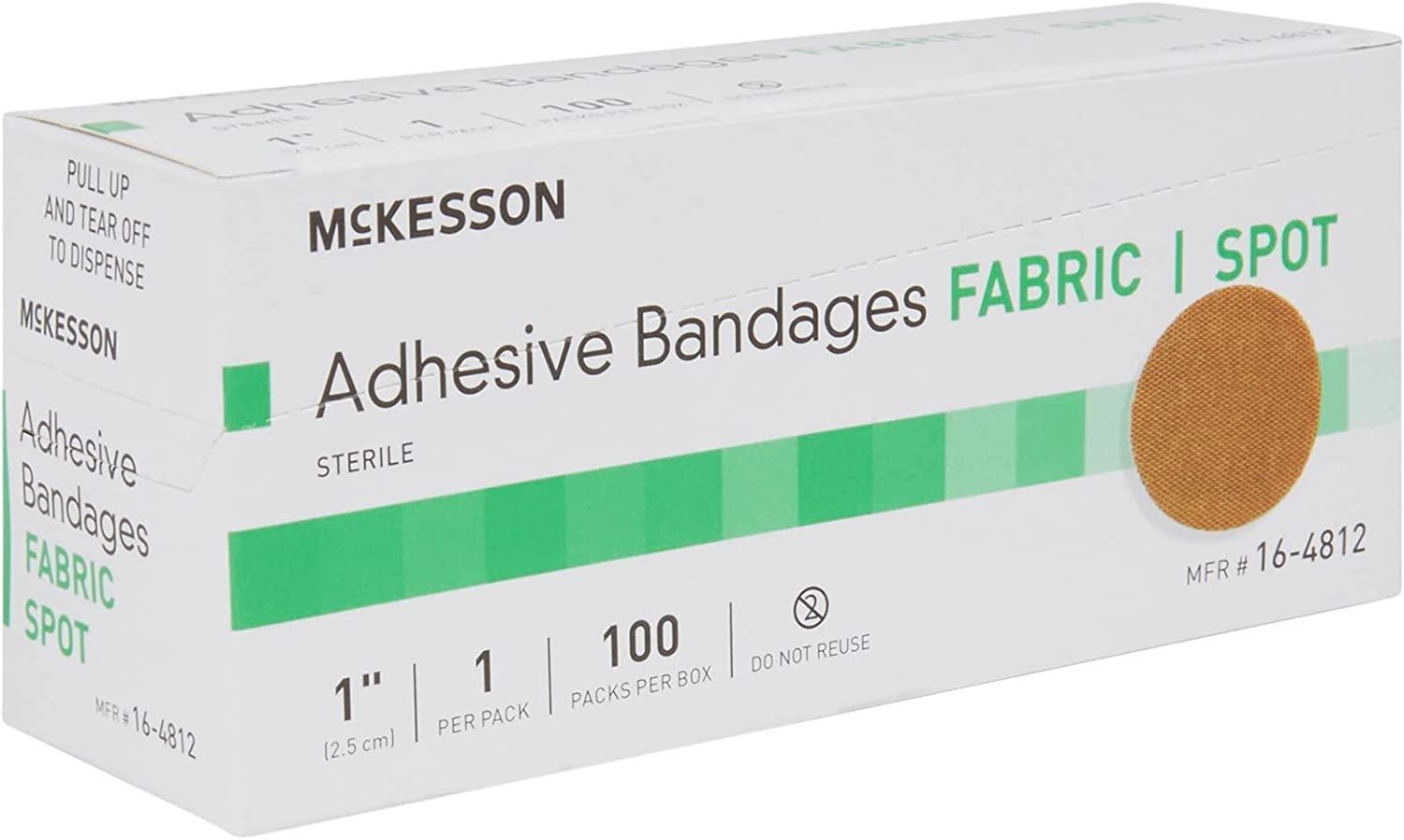 McKesson Round Tan Fabric Sterile Adhesive Spot Bandages - 100 Count ...