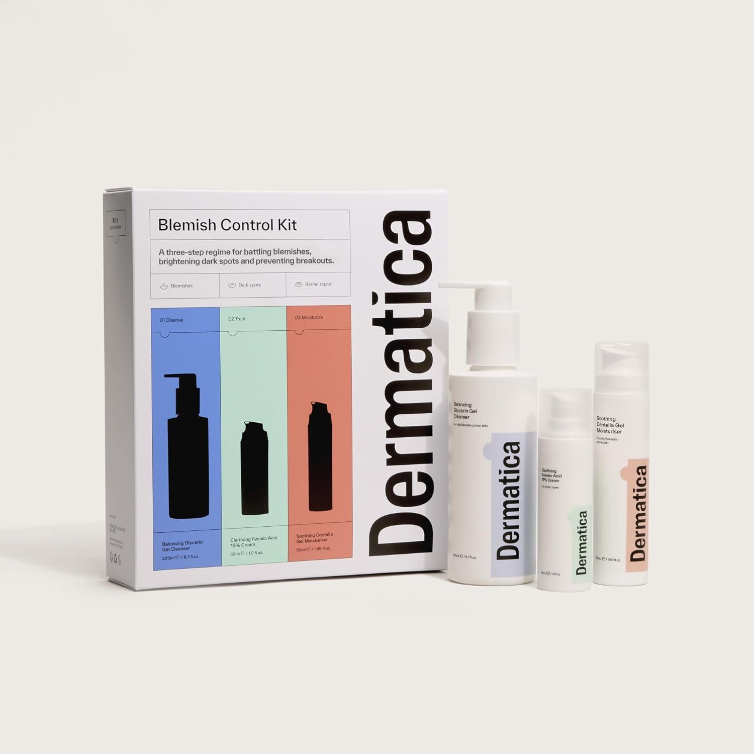 Dermatica Blemish Control Kit: Glycerin Cleanser, Azelaic Acid Cream ...